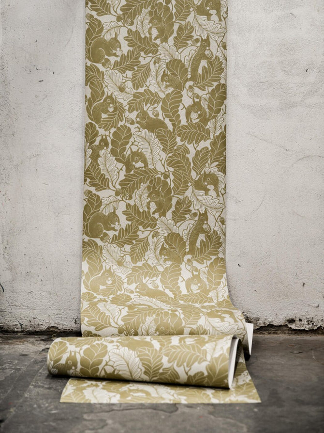 Oak Tree Tails – Walnut Wallpaper