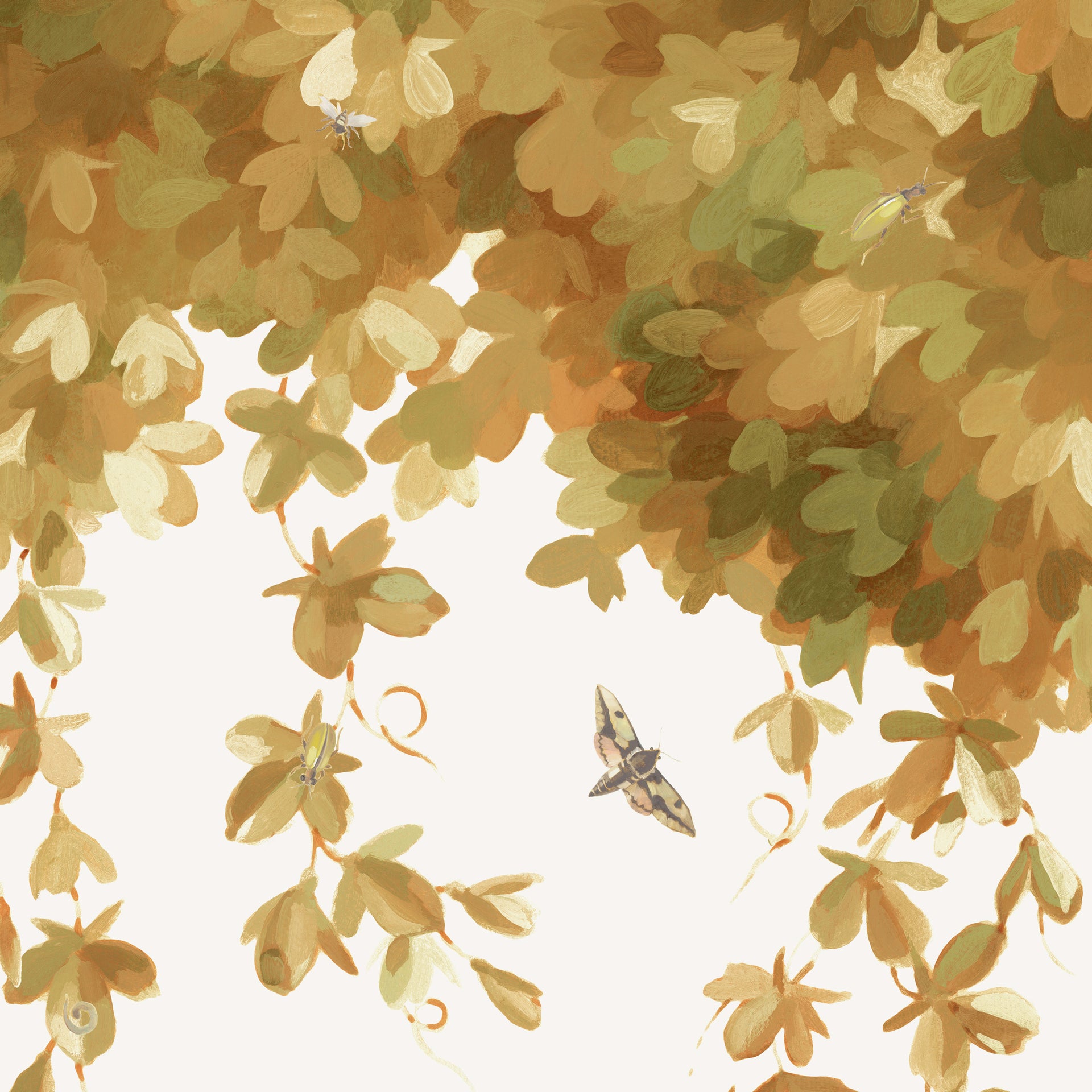 Calico – Walnut Wallpaper