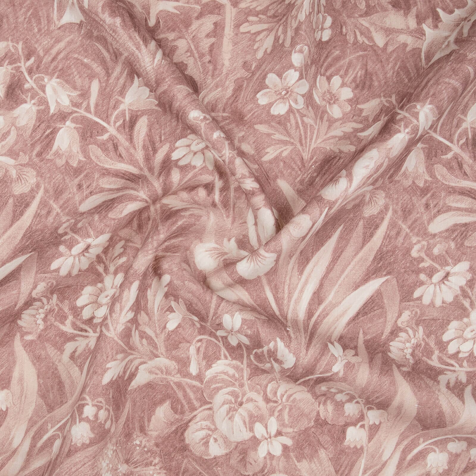 Beltane Fabric in Hemp – Walnut Wallpaper