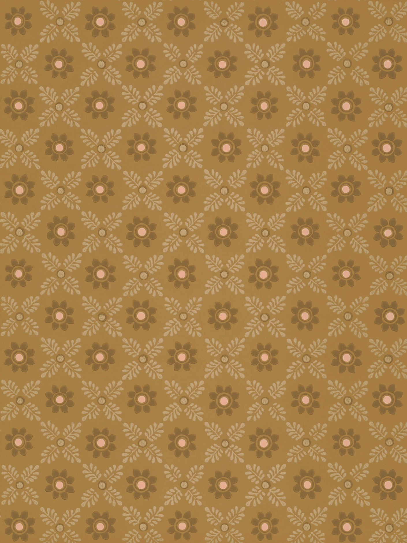 Ditsy Block – Walnut Wallpaper