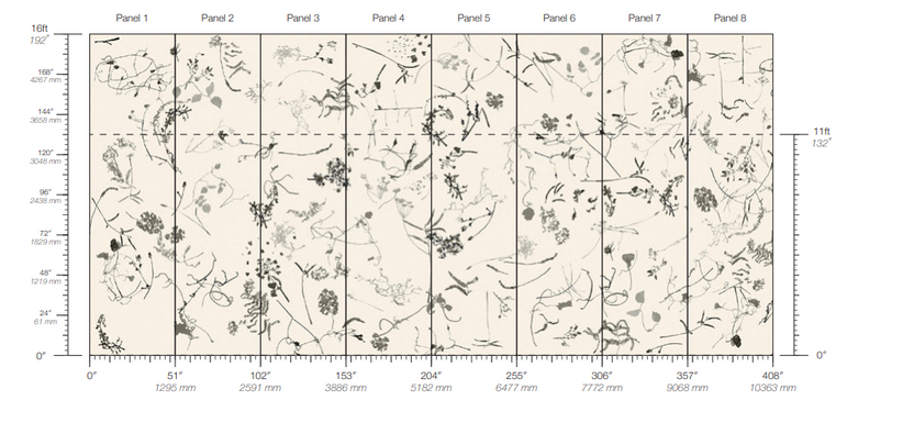 Calico – Walnut Wallpaper