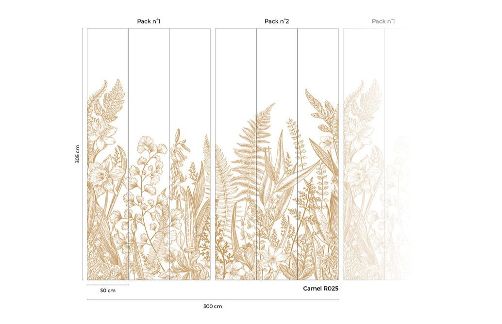 Garden Line – Walnut Wallpaper