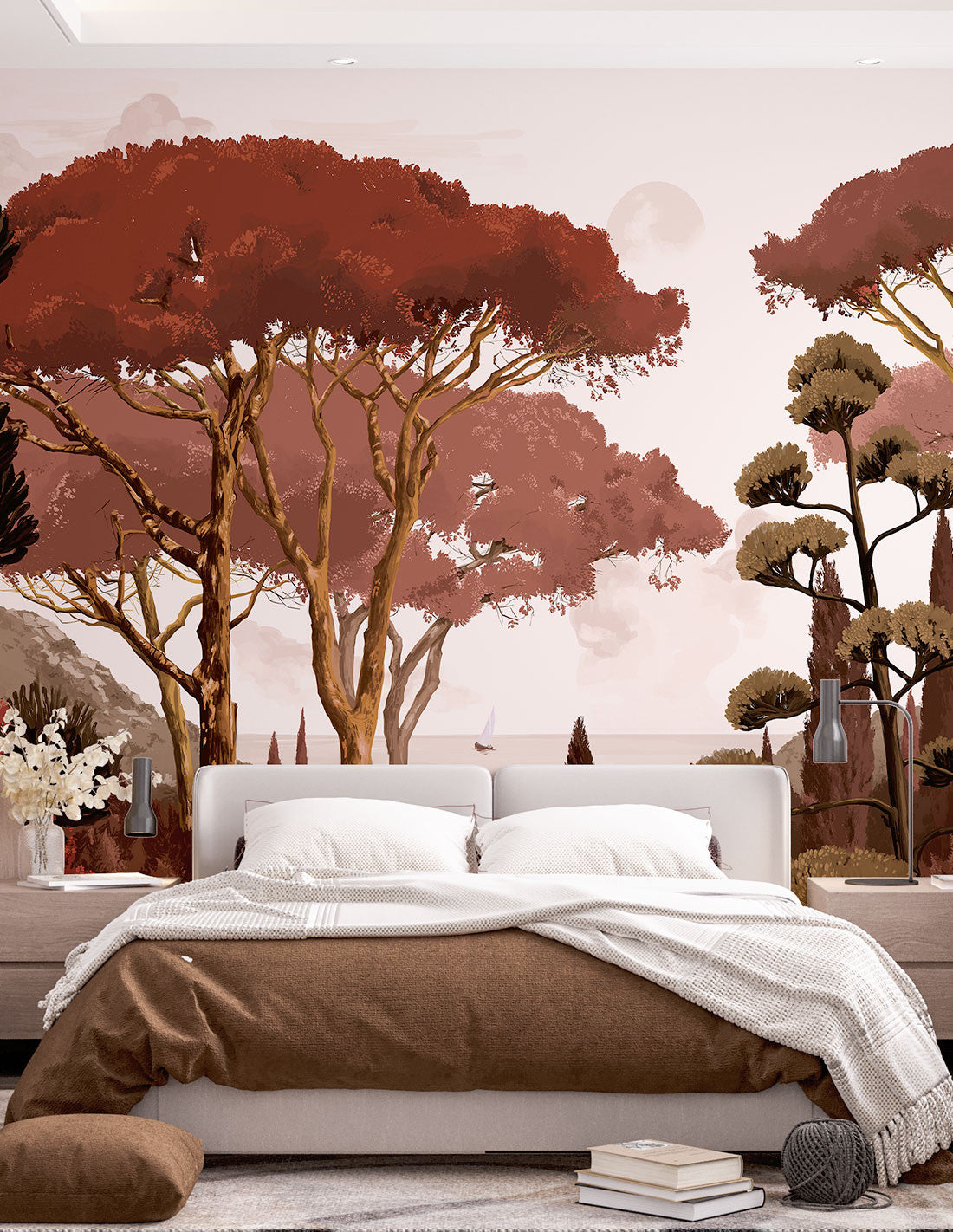 Tuscany (Tuscane) – Walnut Wallpaper