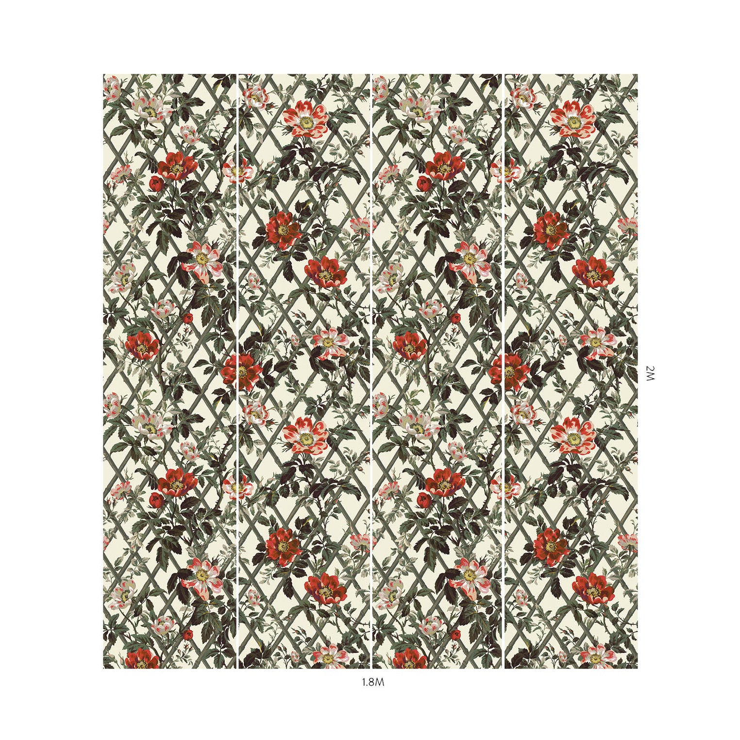 Bryher Rose Trellis – Walnut Wallpaper