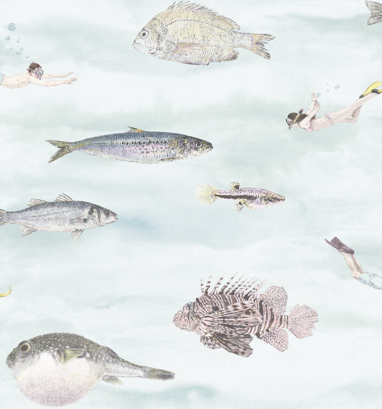 Classic Fish – Walnut Wallpaper