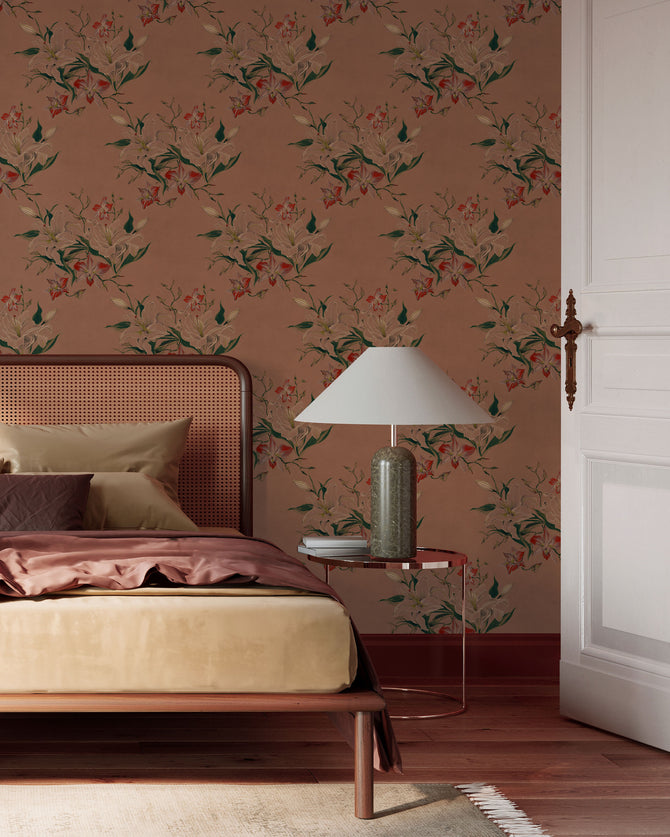 Rachel – Walnut Wallpaper