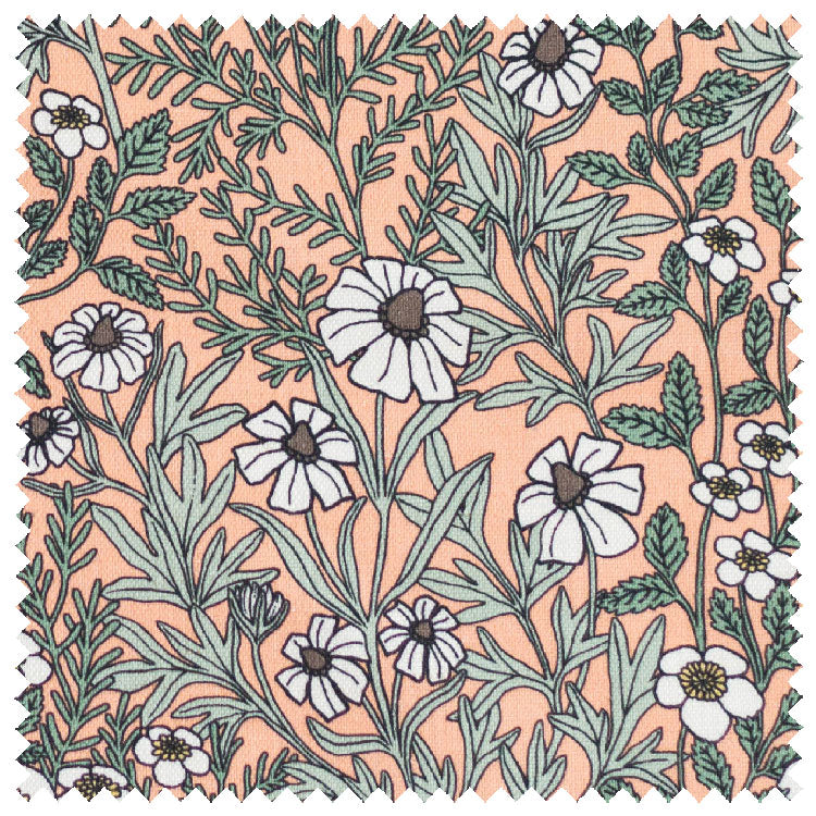 Feverfew Fabric – Walnut Wallpaper
