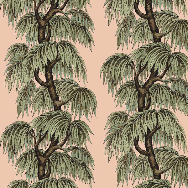 Babylon Linen Fabric – Walnut Wallpaper
