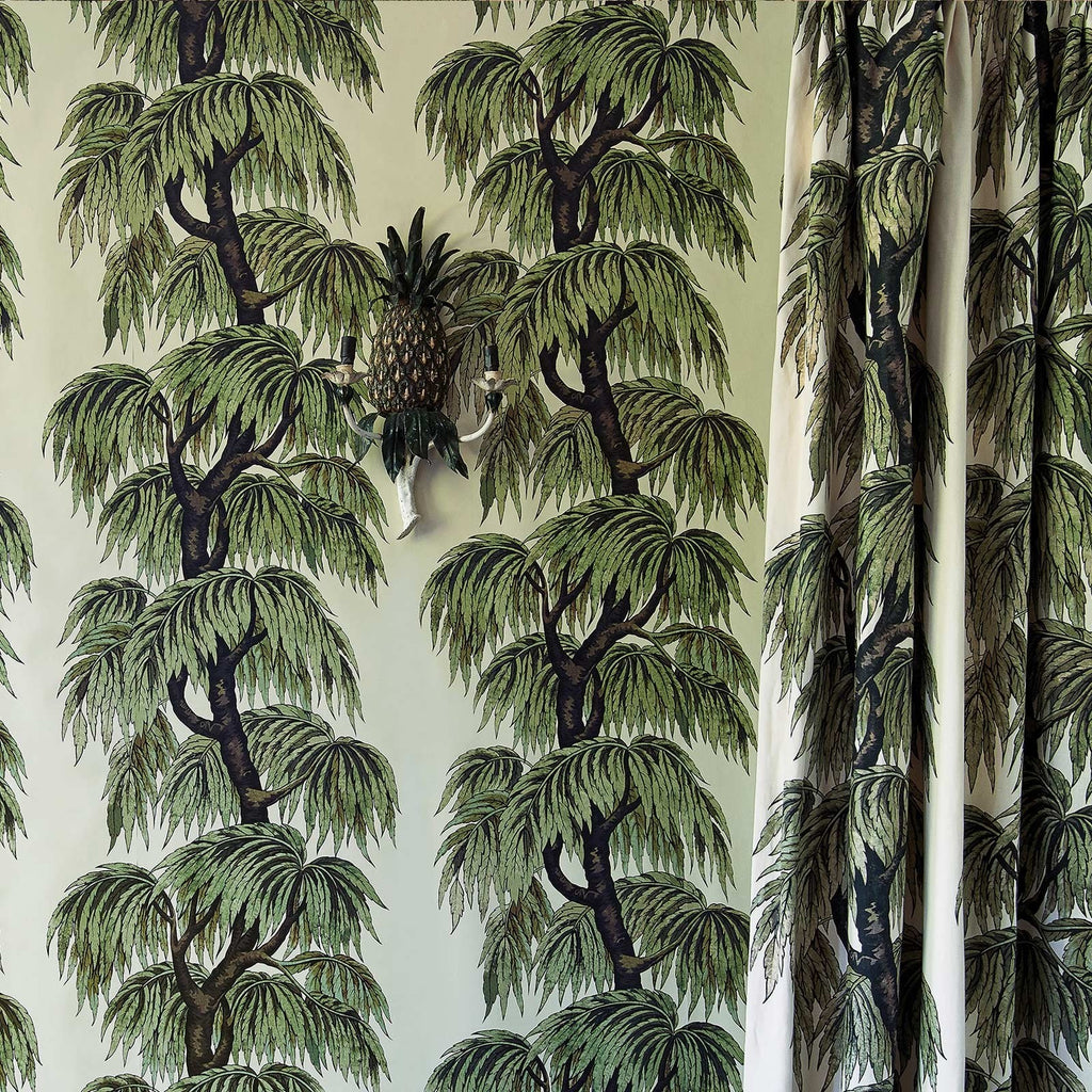 Babylon Linen Fabric – Walnut Wallpaper