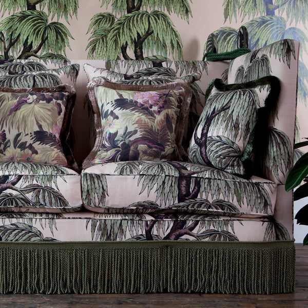 Babylon Linen Fabric – Walnut Wallpaper