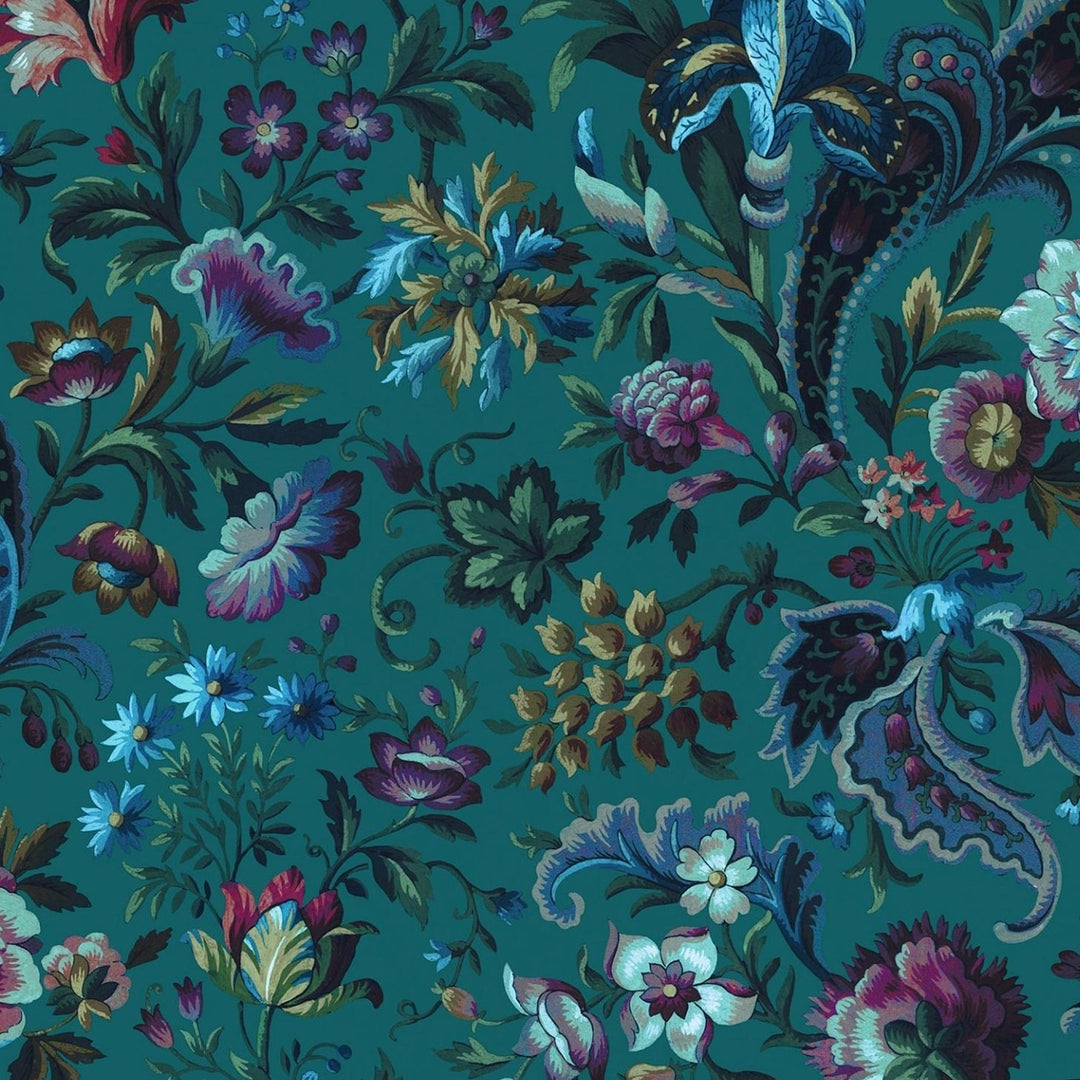 Florika Velvet Fabric – Walnut Wallpaper