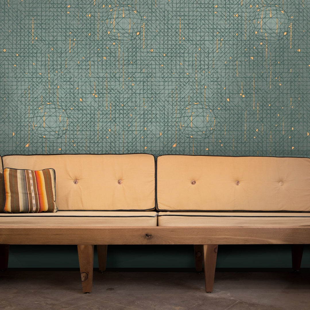 Pressed Cane – Walnut Wallpaper